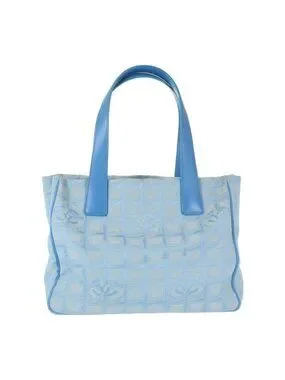 CHANEL | Bags | Chanel New Travel Line Tote Pm Nylon Leather Blue ...